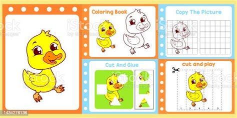 워크 시트는 오리 벡터가있는 어린이를위한 팩입니다 어린이 학습 도서 교육에 대한 스톡 벡터 아트 및 기타 이미지 교육 누른 자국 만화 Istock