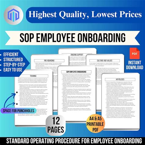 Standard Operating Procedure Employee Onboarding Onboarding Sop Hire For Business Employee