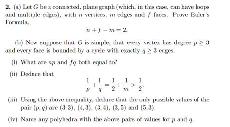 Solved A Let G Be A Connected Plane Graph Which In Chegg