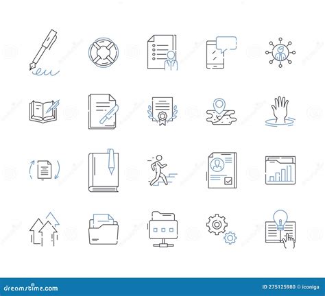 Office Tools Outline Icons Collection Workplace Software Suite Calendar Document Sharing