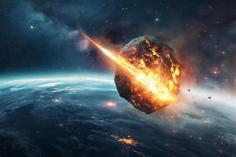 Alarming Asteroid Earth Collision Generate Ai Stock Image Image Of Universe Nature 311221825