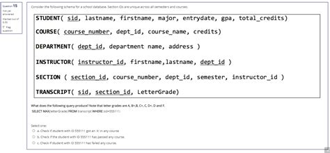 Solved Question Consider The Following Schema For A Chegg