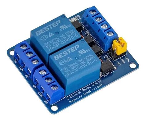 5 und módulo rele 3v 10a 2 canais com borne kre para esp32 frete grátis