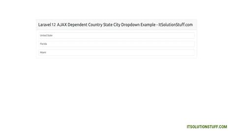 Laravel 12 Ajax Dependent Dropdown Example - ItSolutionstuff.com