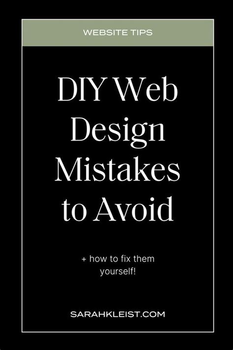 Diy Web Design Mistakes To Avoid Create Your Own Website Website