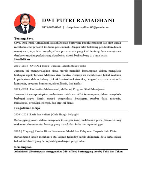 Cv Dwi Putri Ramadhani Pdf