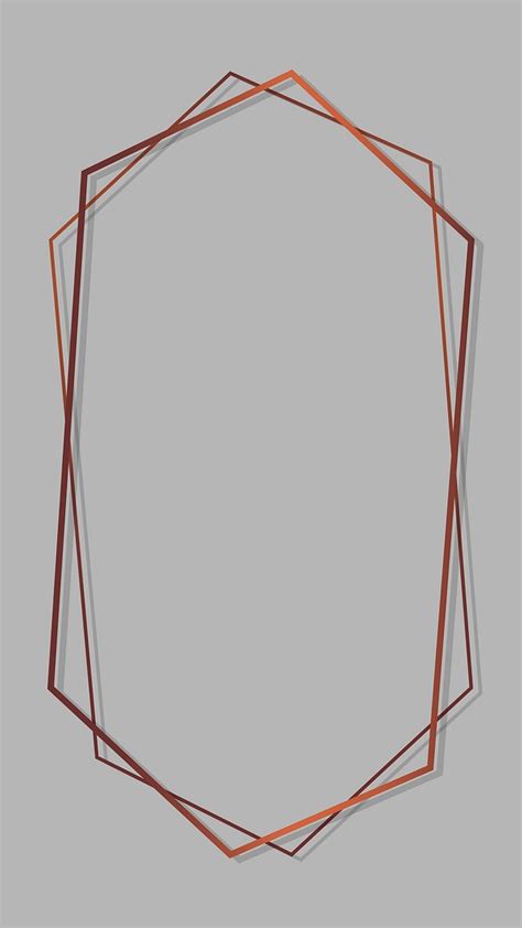 Hexagon Bronze Frame Gray Mobile Free Vector Rawpixel