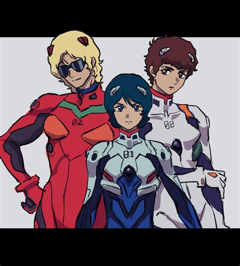Souryuu Asuka Langley Ayanami Rei Ikari Shinji Char Aznable Amuro Ray And More Gundam