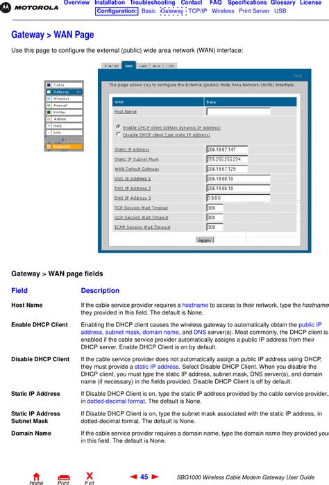 Arris Sbg Cable Modem Gateway User Manual Master