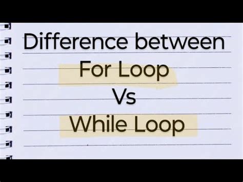 Difference between For loop and While Loop / For loop vs While Loop #forloop #whileloop - YouTube
