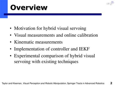 Ppt Hybrid Position Based Visual Servoing Powerpoint Presentation