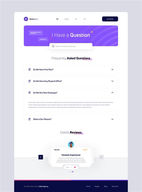 FAQ Page Design On Behance