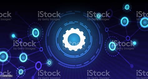 벡터 일러스트레이션 기어 과학 배경의 추상 기술 기하학적 모양의 미래 지향적 인 인터페이스 에피소드4 It 지원에 대한 스톡 벡터 아트 및 기타 이미지 Istock