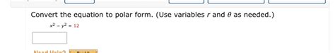 Answered Convert The Equation To Polar Form Bartleby