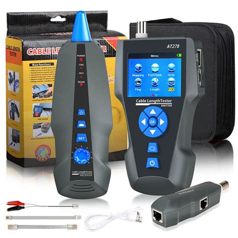 KOLSOL AT278 TDR Multi Functional LCD Network Cable Tester Tracker RJ45 RJ11 BNC Metal Cable