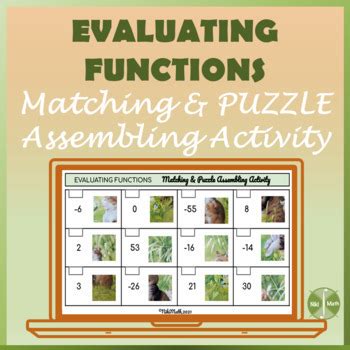 Evaluating Functions Matching PUZZLE Assembling Activity By Niki Math
