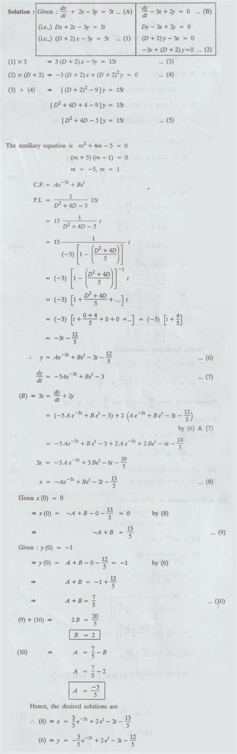 Problems Based On System Of Simultaneous Linear Differential Equations
