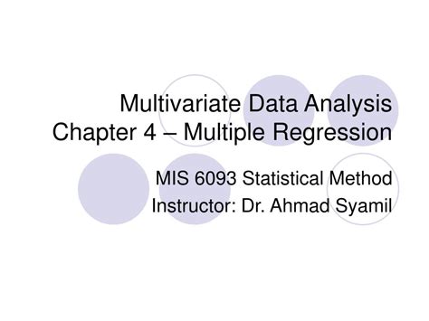 Ppt Multivariate Data Analysis Chapter 4 Multiple Regression