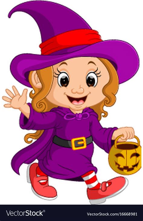 Cute Young Witch Royalty Free Vector Image Vectorstock