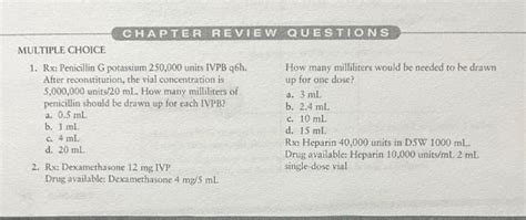 Solved Chapter Review Questions Multiple Choice 1 Rx