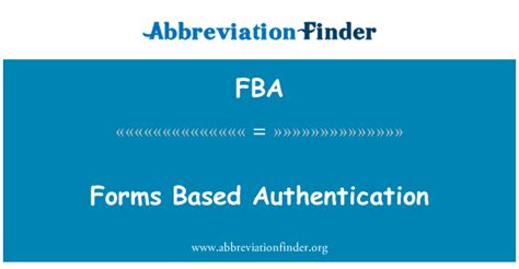 fba 定义 基于表单的身份验证 forms based authentication