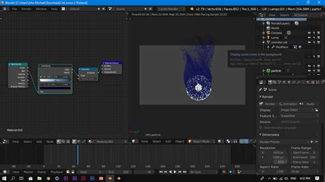 cycles render engine particle age acting weird particle info node
