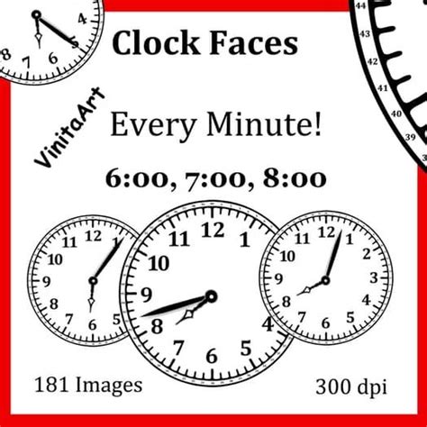 Clock Faces Clipart Every Minute From 600 To 859 181 Png Images