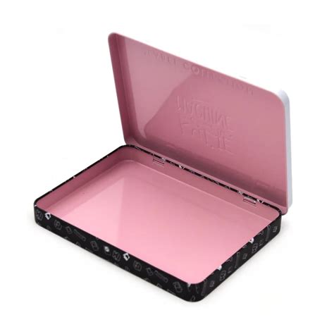 Custom Hinged Tin Box Tinplate Hinged Stationery Packaging On Stock