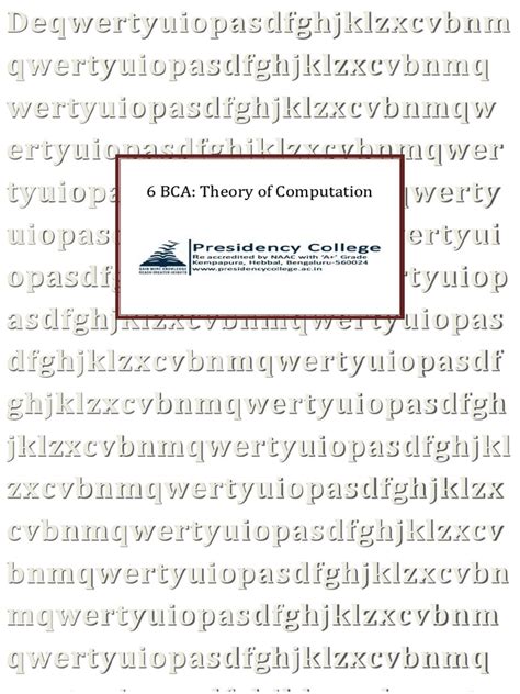 Toc Notes Download Free Pdf Theory Of Computation Computer Science
