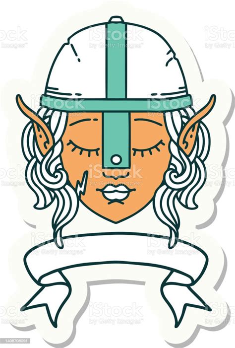 엘프 전투기 캐릭터 얼굴 배너 스티커 군용헬멧에 대한 스톡 벡터 아트 및 기타 이미지 군용헬멧 꼬마 요정 모자류 Istock