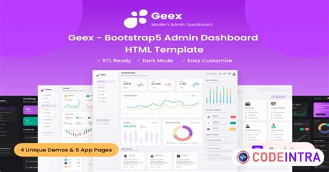 Geex Bootstrap5 Admin Dashboard Html Template Codeintra