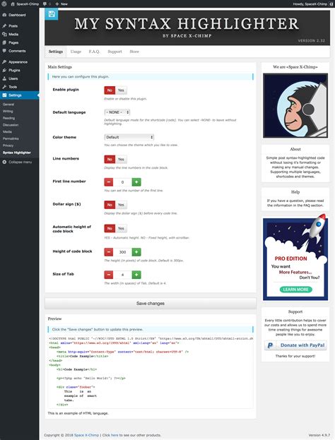 Wp Plugin My Syntax Highlighter