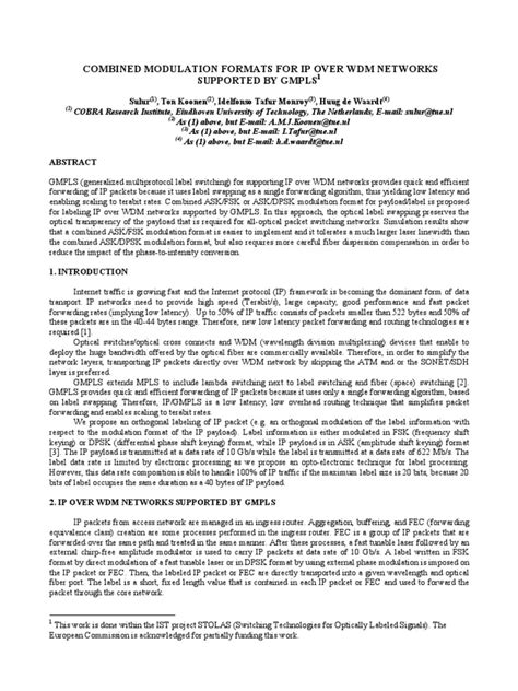 pdf combined modulation formats for ip over wdm networks dokumen tips