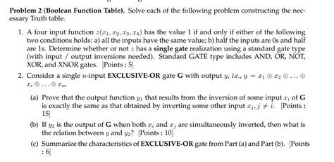 Solved Problem 2 Boolean Function Table Solve Each Of The