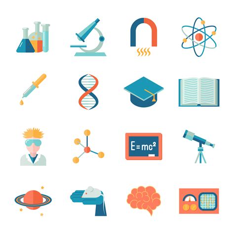 Science And Research Icon Flat 439239 Vector Art At Vecteezy