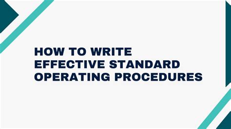 How To Write Effective Sops A Practical Step By Step Approach Based