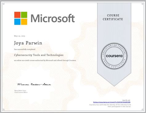 Cybersecurity Infosysspringboard Coursera Cybertools Infosec… Joya Parwin