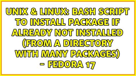Bash Script To Install Package If Already Not Installed From A