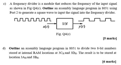 Solved C A Frequency Divider Is A Module That Reduces The Chegg