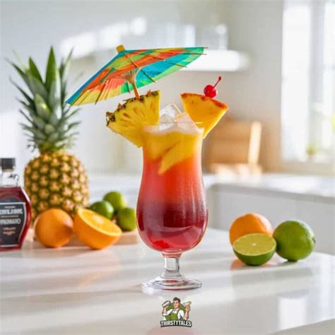 Tropical Sunset Sipper Mocktail Recipe Thirsty Tales