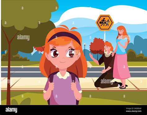 Cartoon Daughter Back