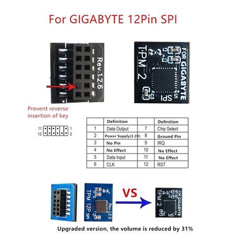 Tpm 2 0 安全模塊支持 Gigabyte 12pin SPI 版本 2 0 Win11 蝦皮購物