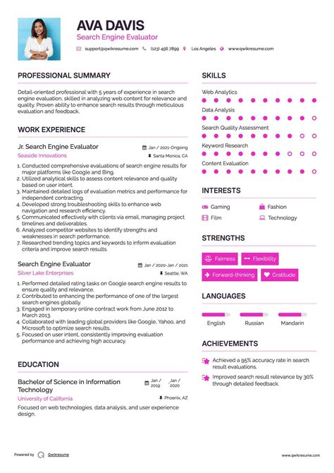 10 Search Engine Evaluator Resume Samples And Templates For 2025