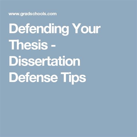Defending Your Thesis Dissertation Defense Tips Dissertation