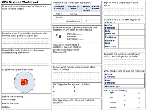 Edexcel Combined Science Physics 1 Revision Worksheets Teaching Resources