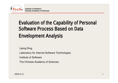 Pdf Evaluation Of The Capability Of Personal Software Process Based On Data Envelopment Analysis