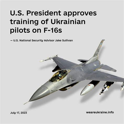 U S President Approves Training Of Ukrainian Pilots On F 16s We Are