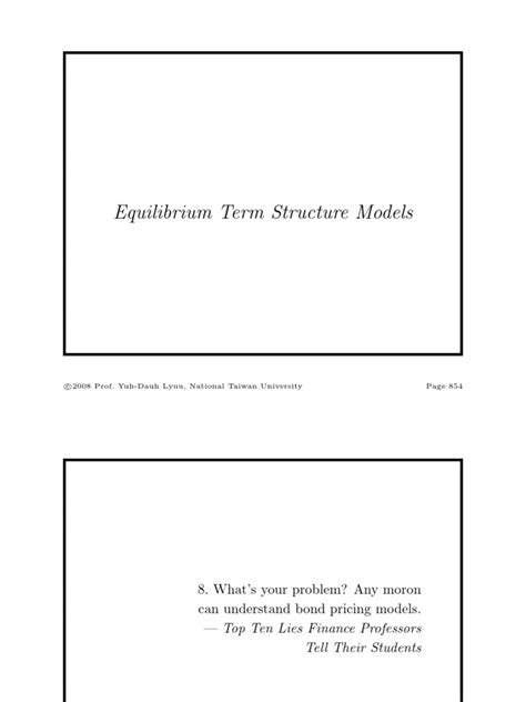 Equilibrium Term Structure Models Pdf Bonds Finance Volatility Finance