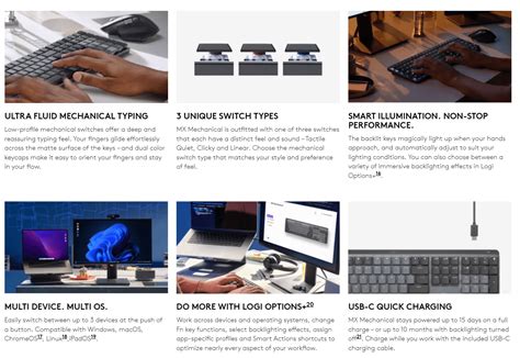 Logitech Mx Mechanical Clicky Switches Wireless Keyboard
