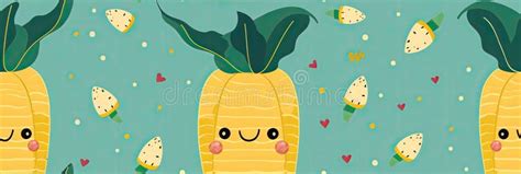 Cute Corn Background Adorable Corn Background Sweet Corn Pattern Stock Illustration